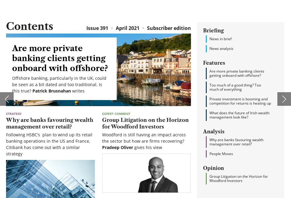 Contents - PBI Subscriber edition | Issue 391 | April 2021