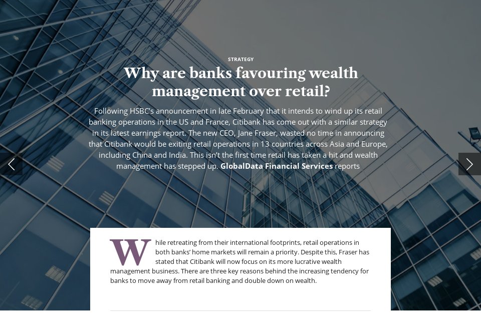Why are banks favouring wealth management over retail? - PBI Subscriber ...