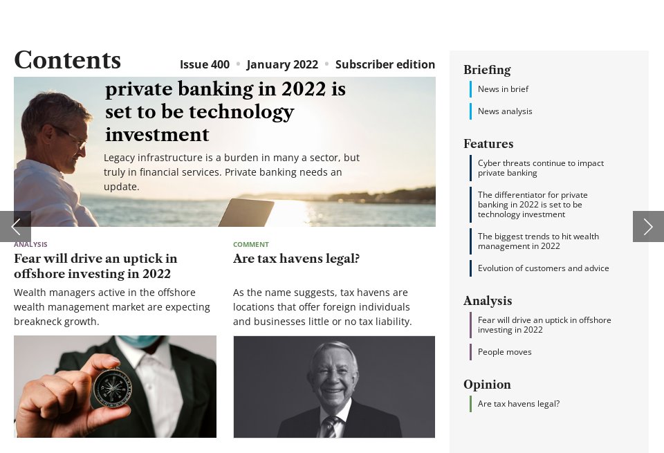 Contents - PBI Subscriber edition | Issue 400 | January 2022