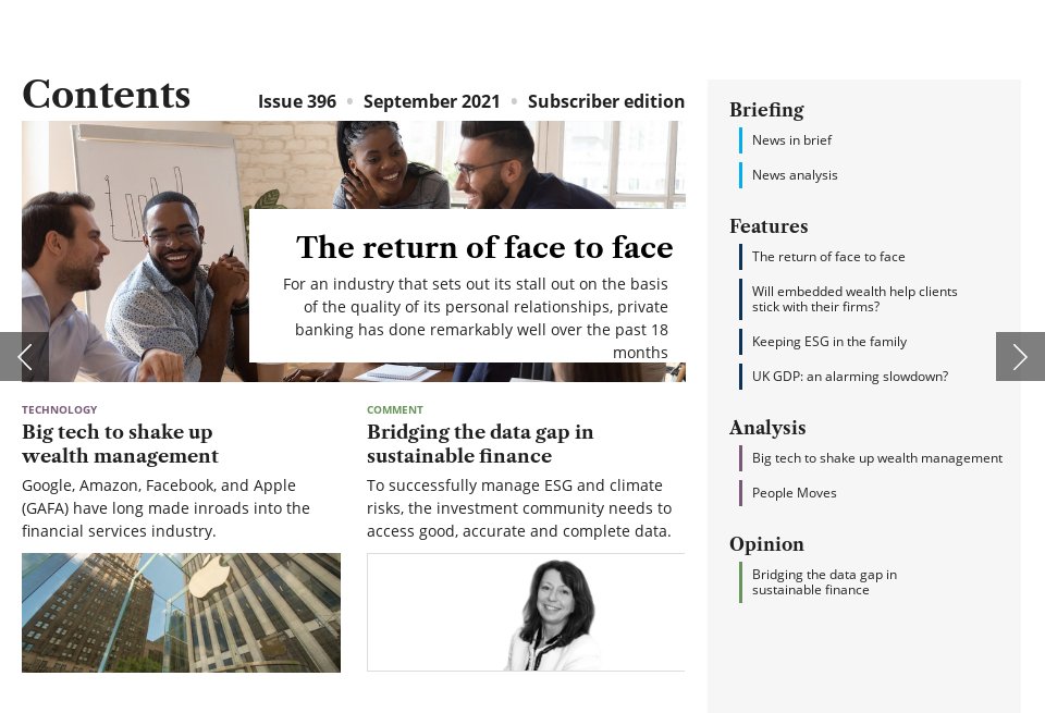 Contents - PBI Subscriber edition | Issue 396 | September 2021