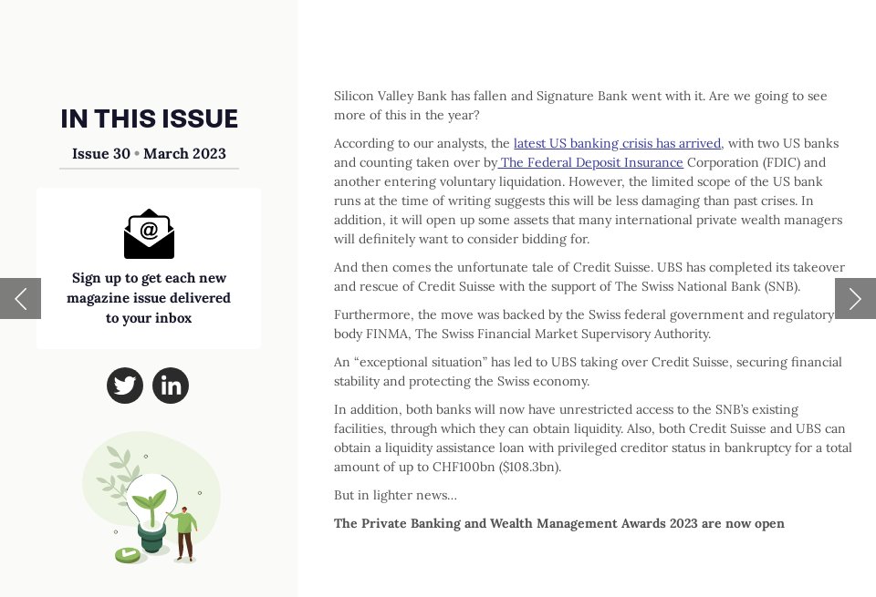 In Depth - Private Banker International | Issue 30 | March 2023