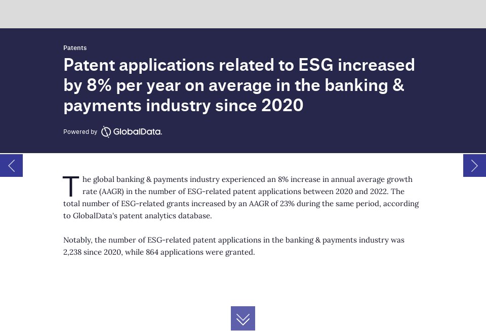 ESG patent applications in the global banking & payments industry since 2020 - Private Banker ...