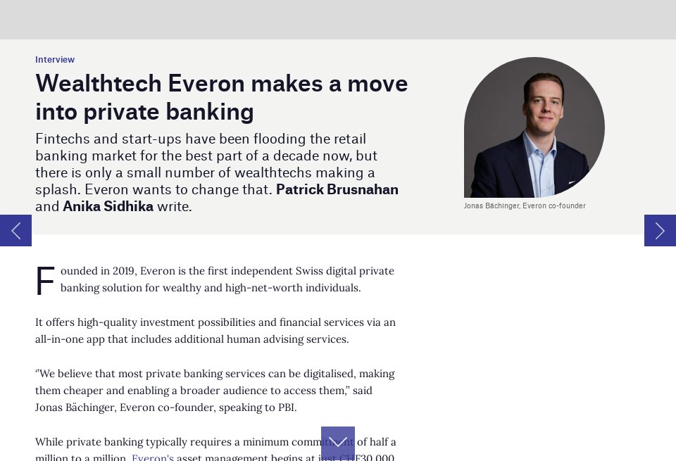 Wealthtech Everon makes a move into private banking - Private Banker ...