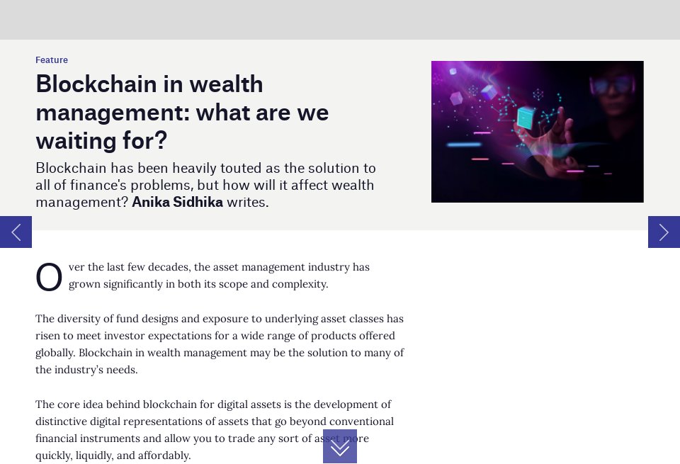 Blockchain in wealth management: what are we waiting for? - Private ...