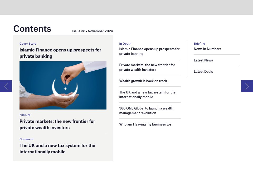 Contents - Private Banker International | Issue 38 | November 2024