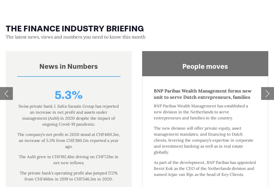 Finance industry briefing - Private Banker International | Issue 19 ...